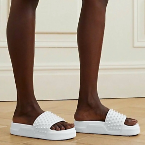 Christian Louboutin | Shoes | Christian Louboutin Pool Fun White Spike ...